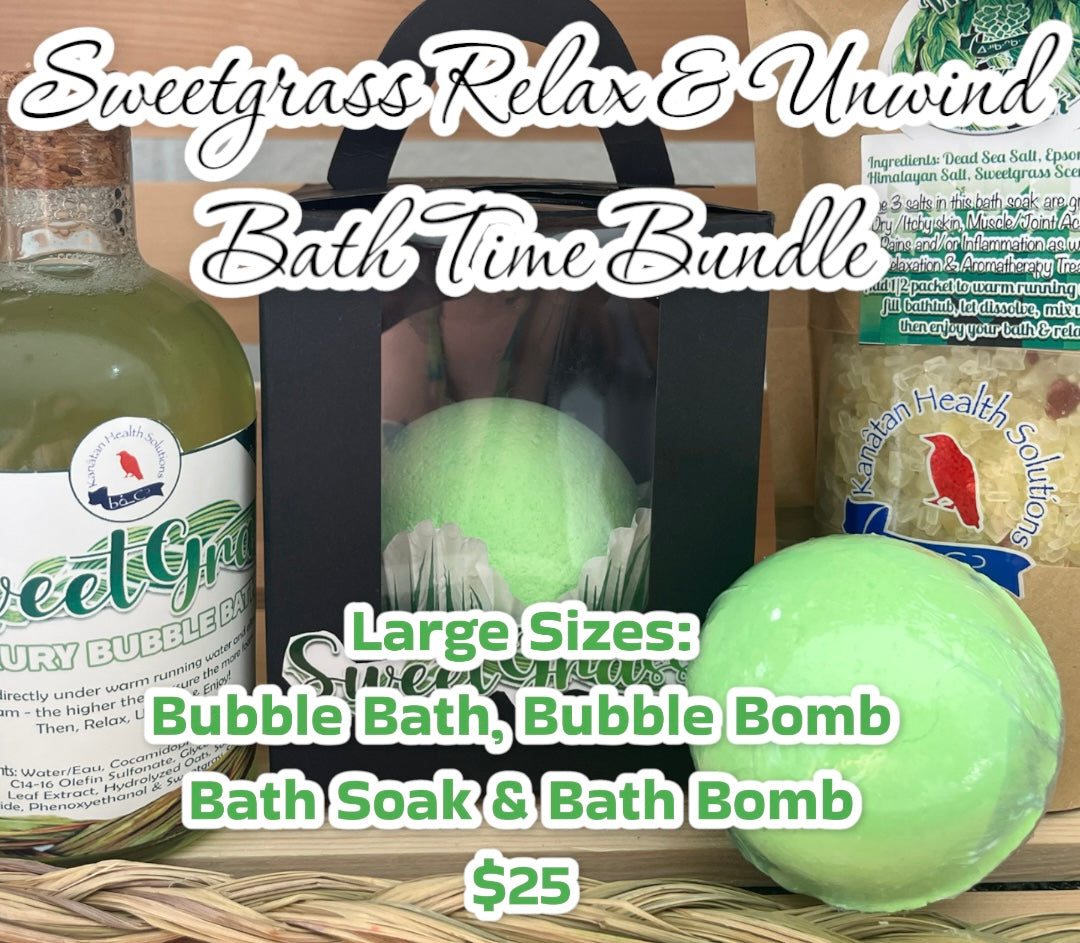 Sweetgrass Relax & Unwind Bath Time Bundle – Kanatan Health Solutions Inc.
